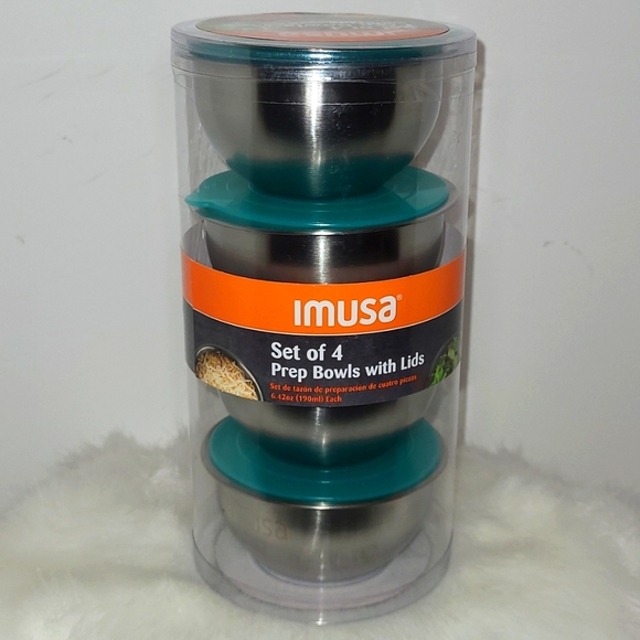 Imusa | Kitchen | Imusa Set Of 4 Prep Bowls With Lids Size 642 Oz 9ml ...